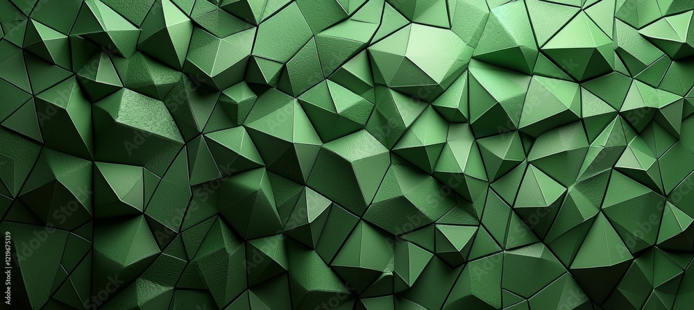 Dark green mosaic tile wallpaper with triangular patterns and a ...