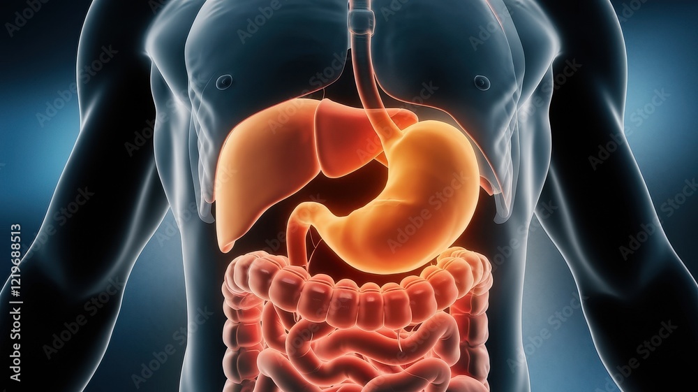 Human Digestive System: Anatomy 3D Model of Internal Organs, Liver ...