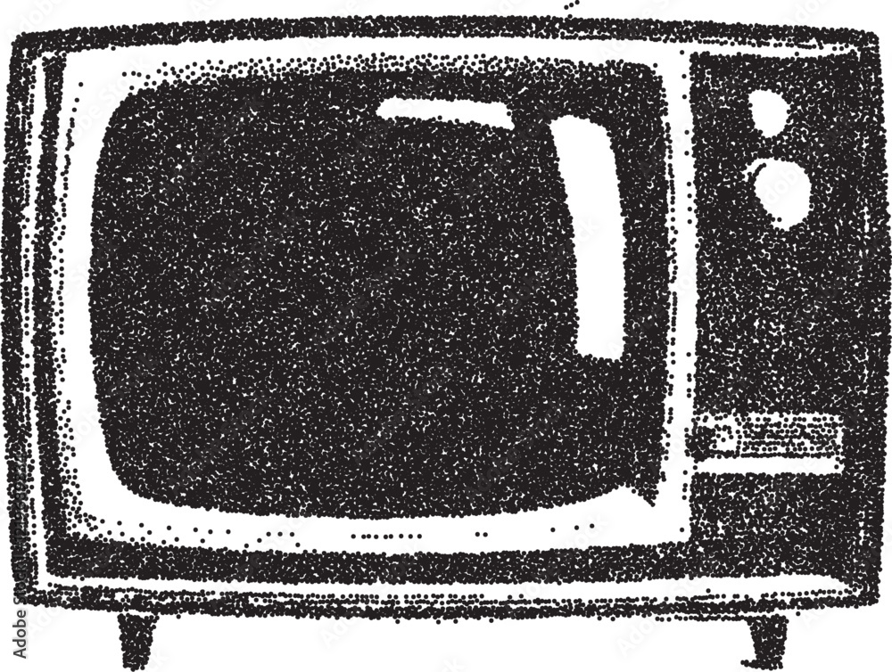 Tv vintage y2k stipple art, screen halftone stipple brutalist retro ...