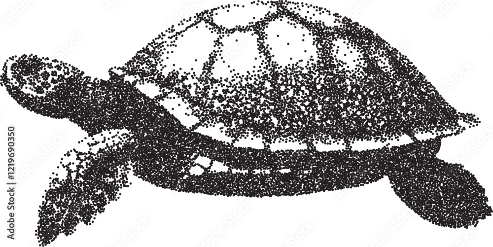 Turtle vintage y2k stipple art, reptile halftone stipple brutalist ...