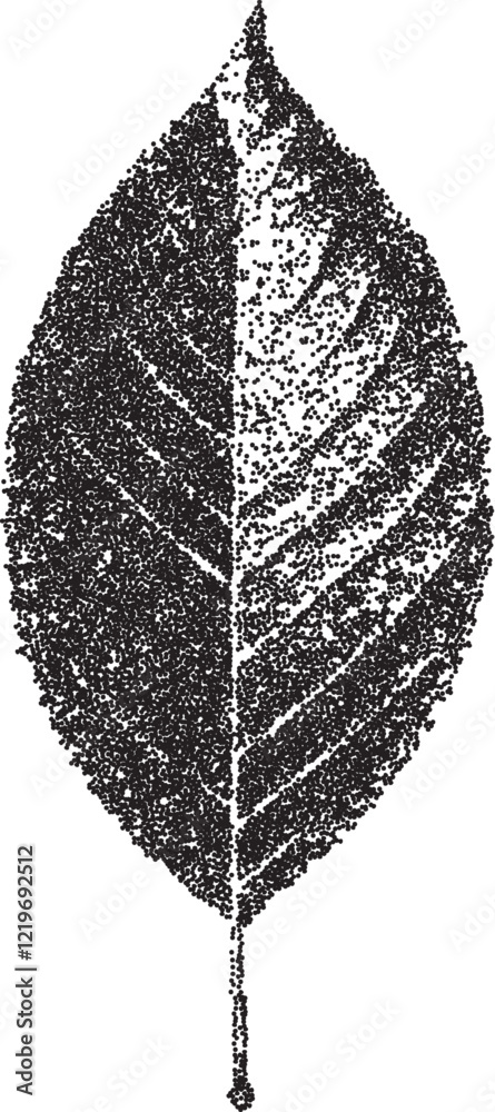 Leaf vintage y2k stipple art, stippled halftone stipple brutalist retro vector png with ...