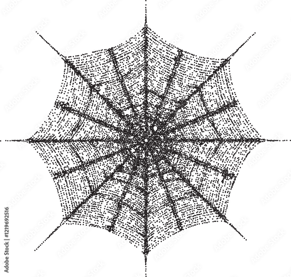 Spider net vintage y2k stipple art, horror halftone stipple brutalist ...