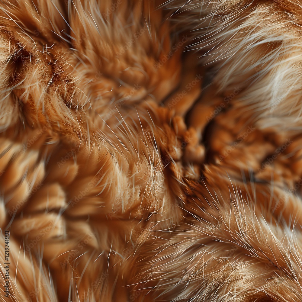 Extreme close up of soft ginger cat fur texture showing detailed hair ...