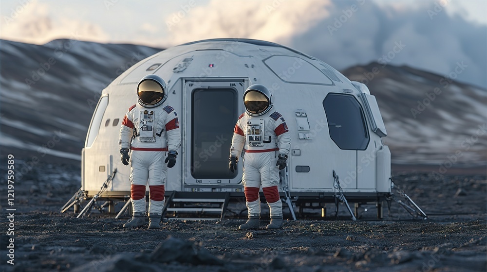 Exploring a futuristic mars habitat astronauts in a harsh environment ...