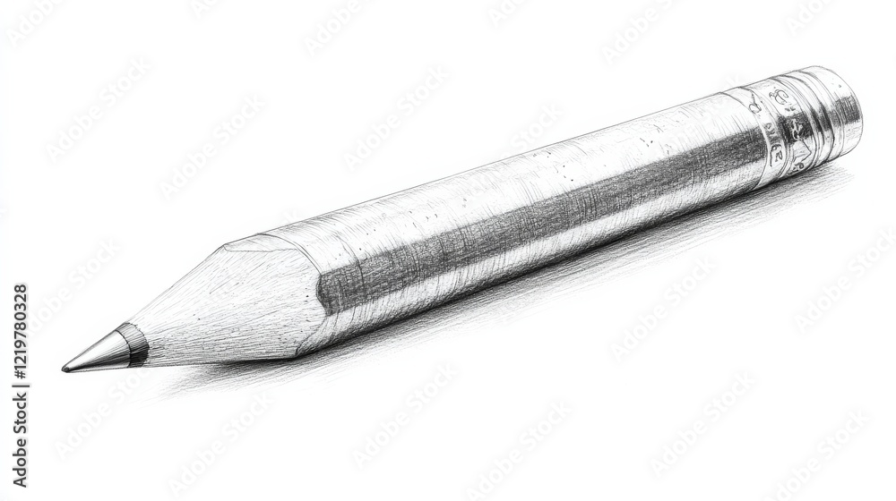 Minimalist Line Art Pencil Illustration Perfect for Graphic Design ...