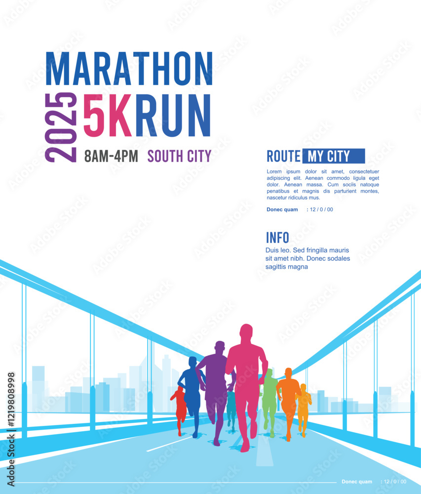 Great elegant colorful vector editable marathon poster background ...