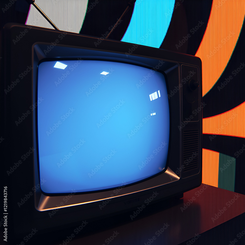 Retro tv volume control bar. TV screen texture. HDTV no signal problems ...