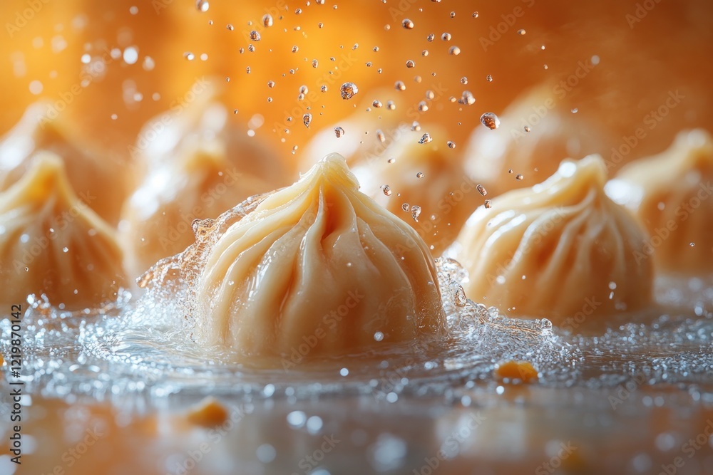 Flying Dim Sum Dumplings in Mid Air Food Photography Celebrating ...