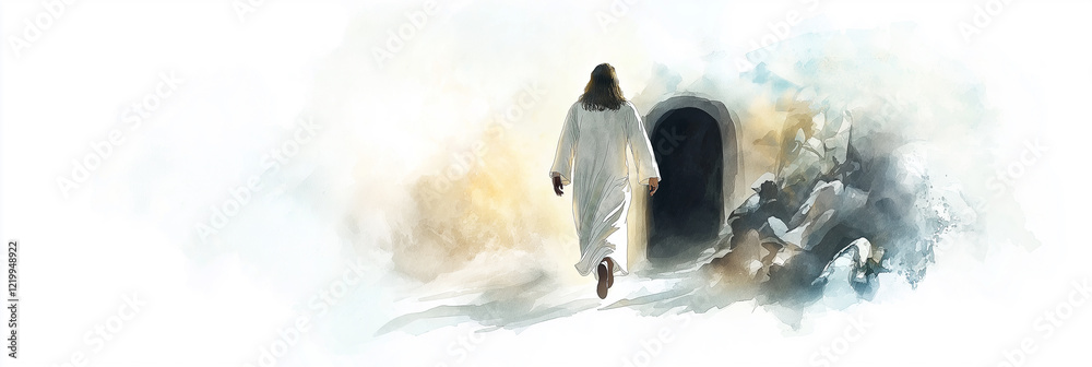 Banner Easter, during Holy Week, resurrection of Jesus Christ revealed ...