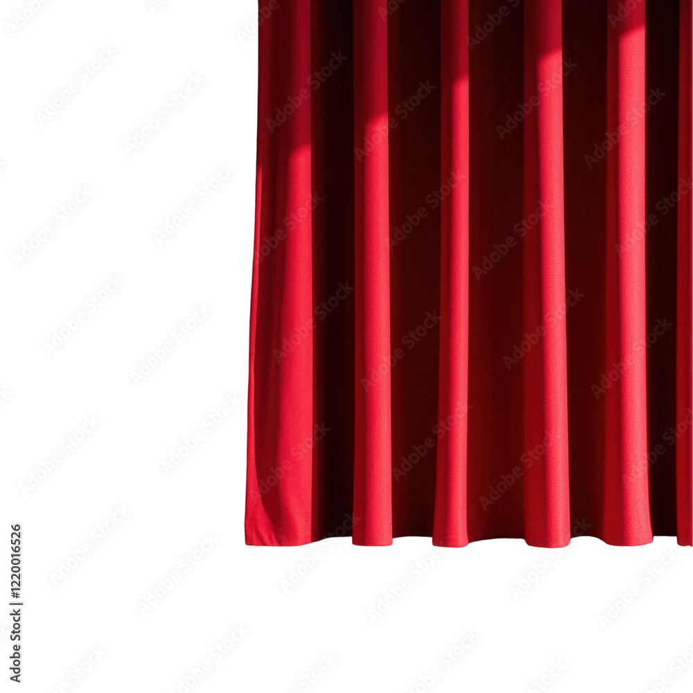 Dramatic red curtain reveal theatrical stage image with transparent ...