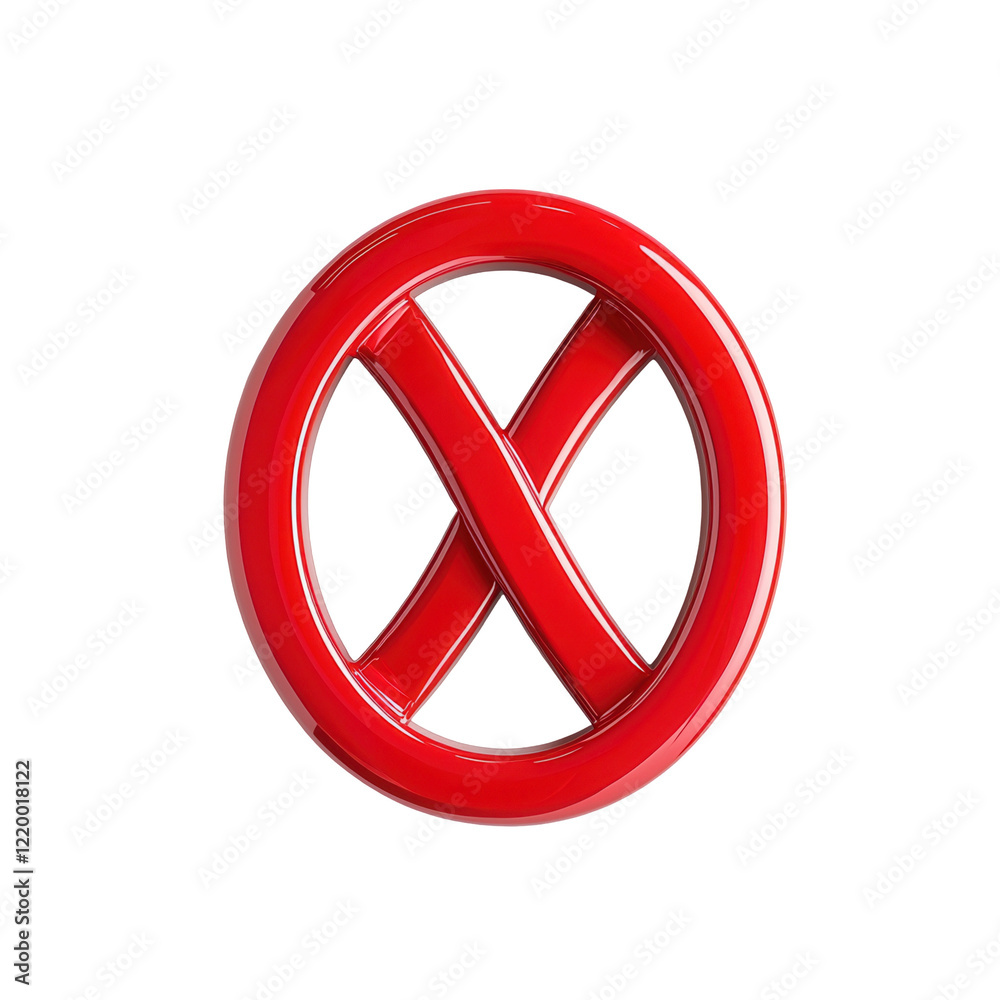 Bold red x symbol transparent background graphic design modern ...