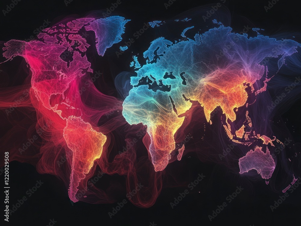 International Map Illustrating Pollution Hotspots in a Colorful and ...