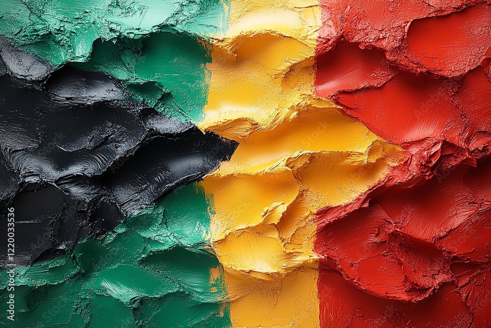 "Banner Featuring African Flag Colors on a Green Background for Black ...