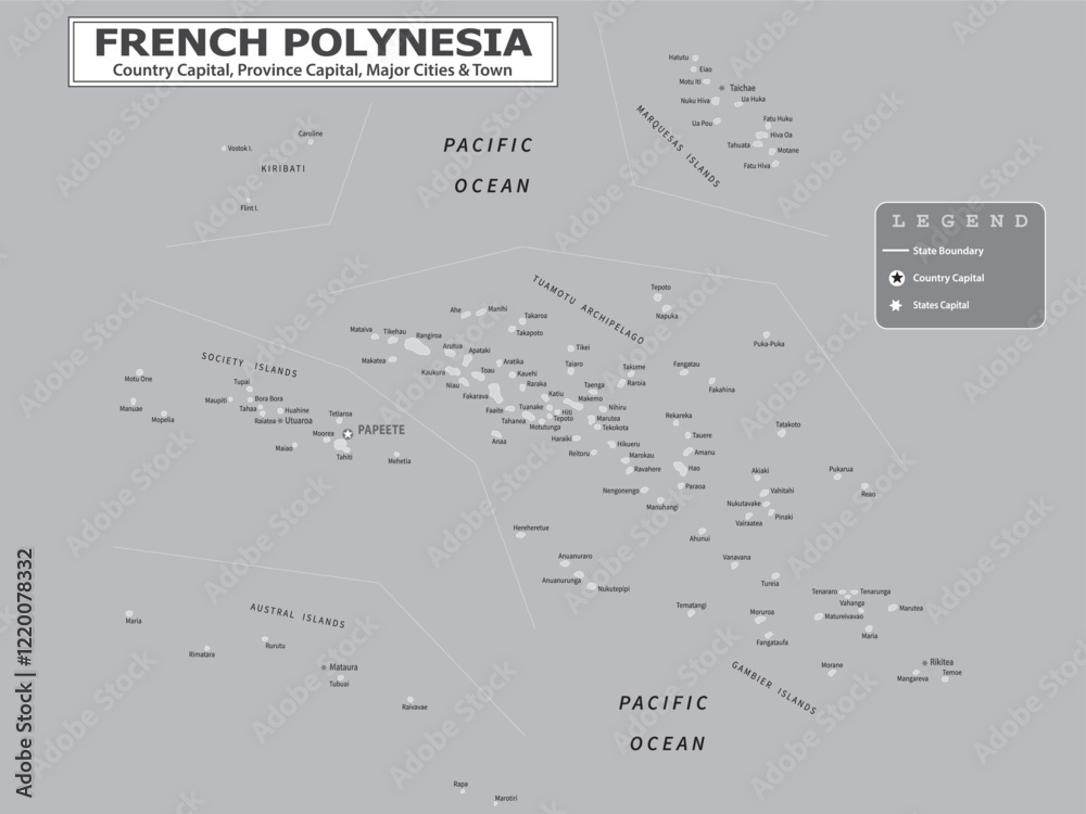 Australian Countries Geography Political map. Political map of country ...