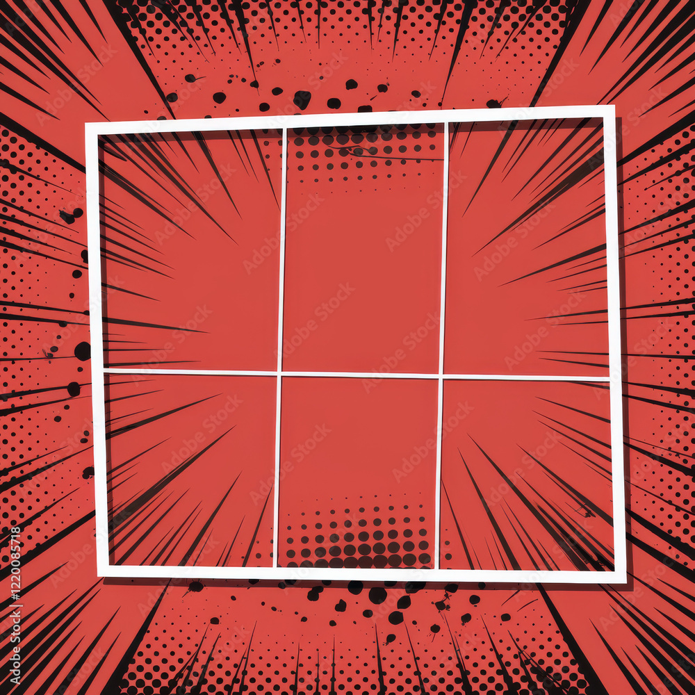 Pop art frame design with explosive comic book elements. Retro pop art ...