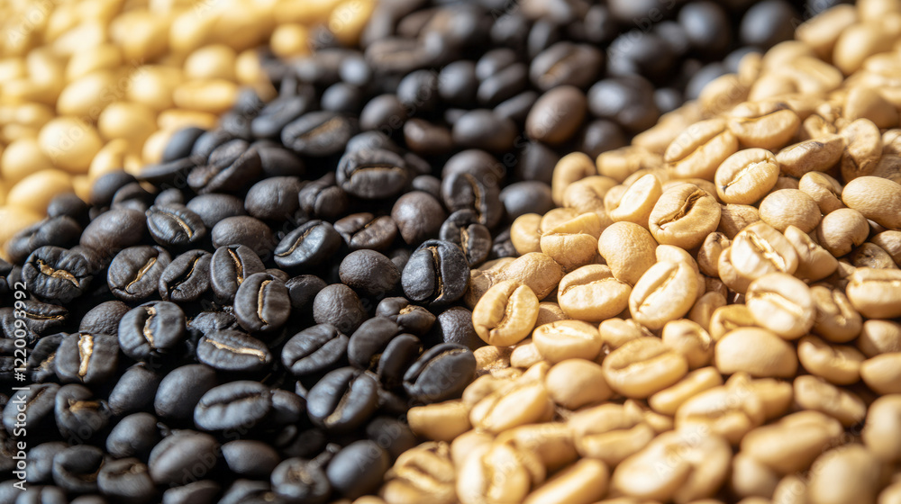 "comparing coffee beans: visual guide on roasted and unroasted ...