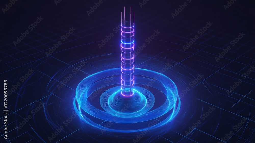 2.1. A geometric telecommunication tower rendered in an isometric style ...