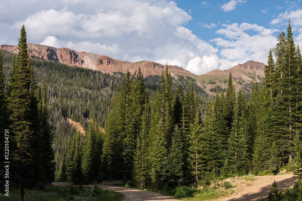 12,040 Foot Table Iron Mountain viewed from Crags Campground in mid ...