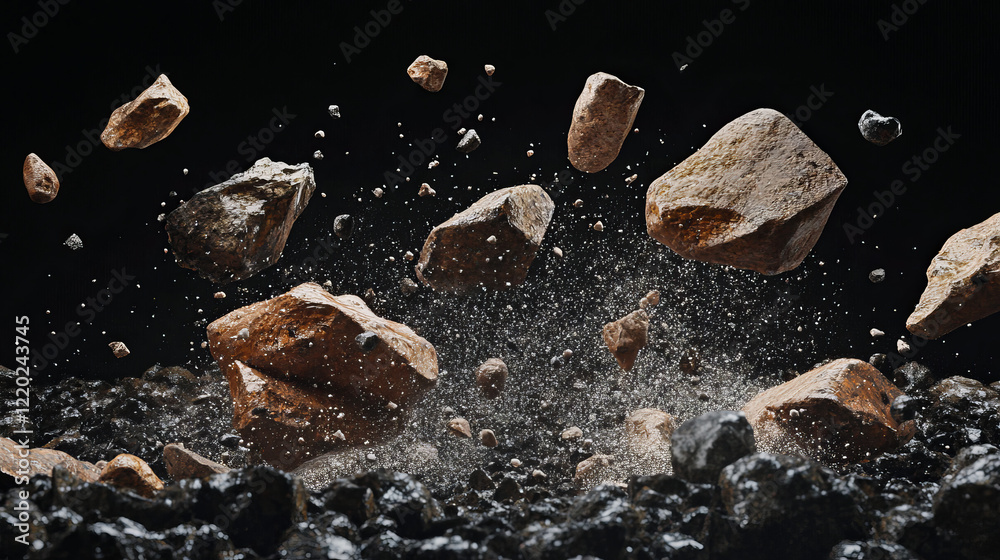 dynamic high-resolution rocks splashing water with dramatic impact on ...