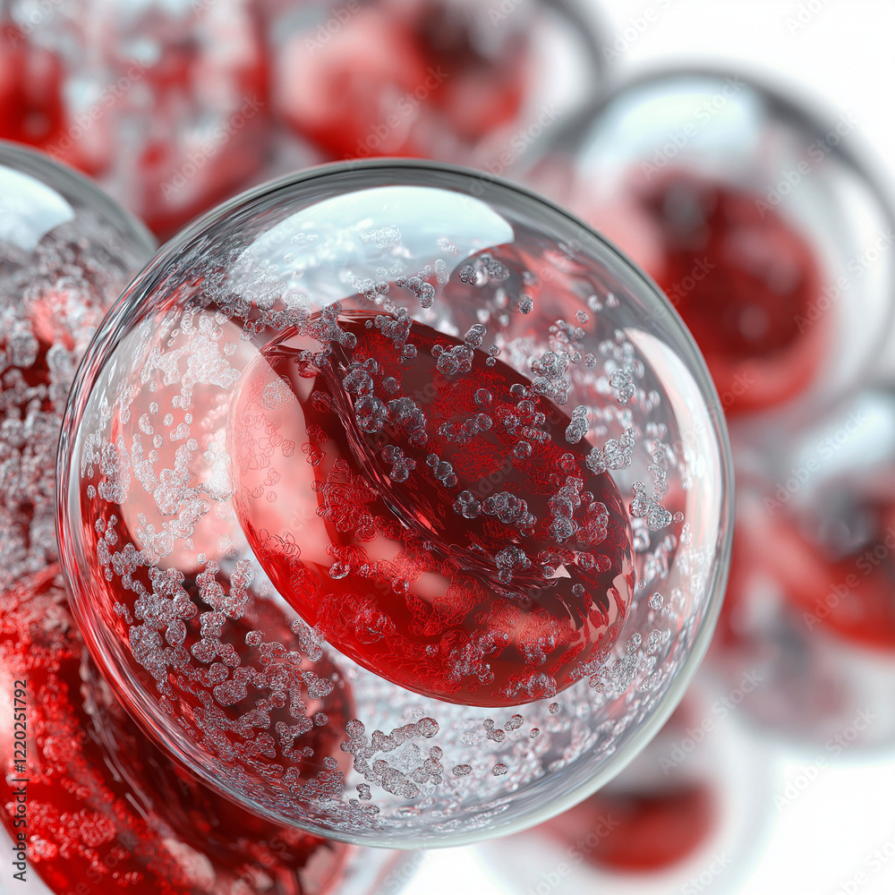 LDL cholesterol heart blood monitoring. Microscopic view of LDL ...