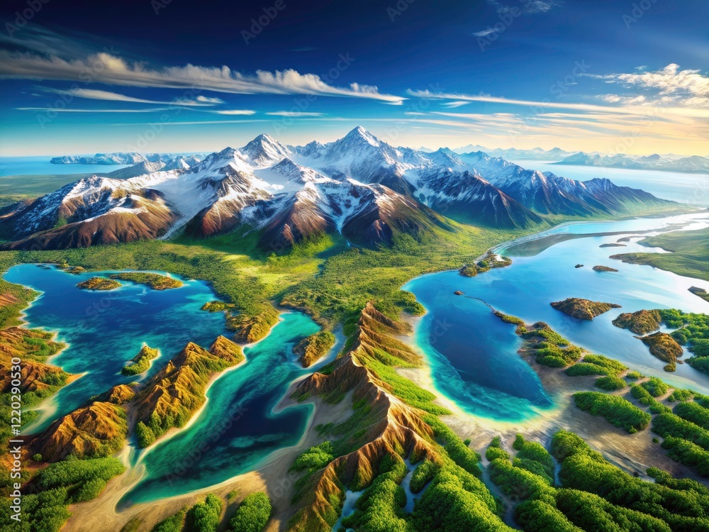 Explore Alaska's majestic landscape with a 3D map, revealing its aerial ...