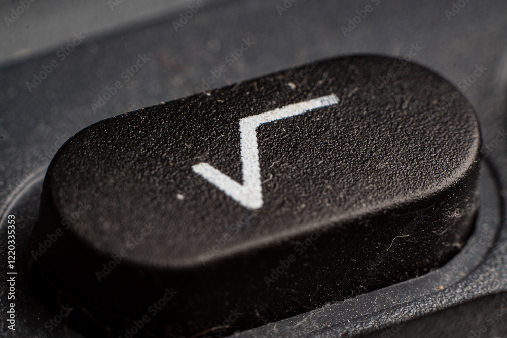 Keypad button showing square root symbol on modern electronic ...