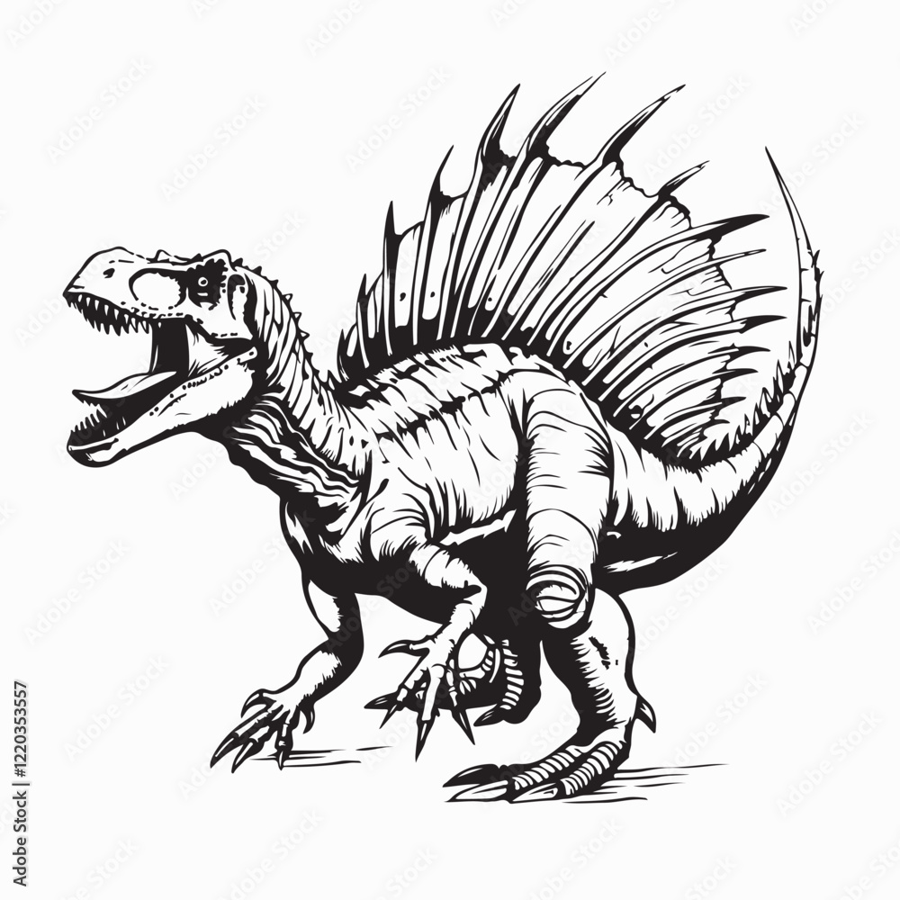 Spinosaurus vector image. Spinosaurus dinosaur on white background ...