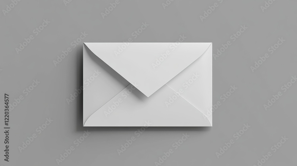 White open and closed blank letter envelop mockup. 3d realistic design ...