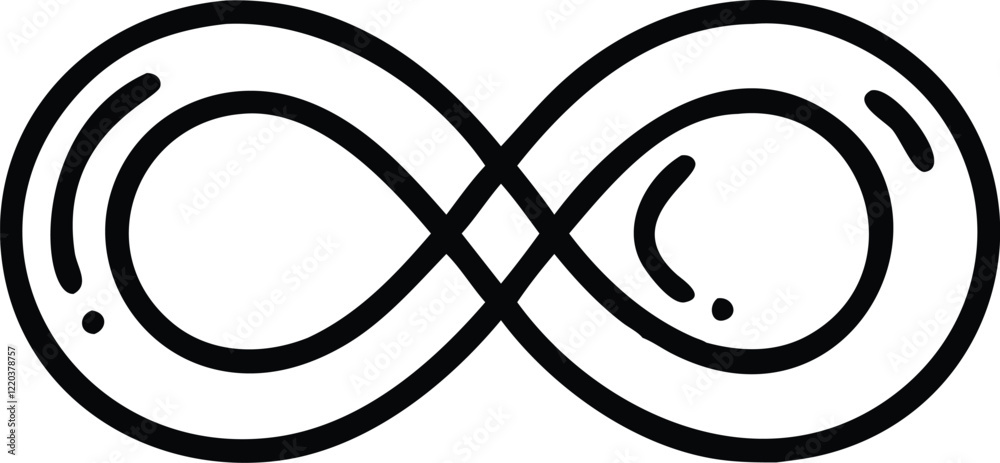 Infinity symbol, black and white, minimalist design, clean lines ...