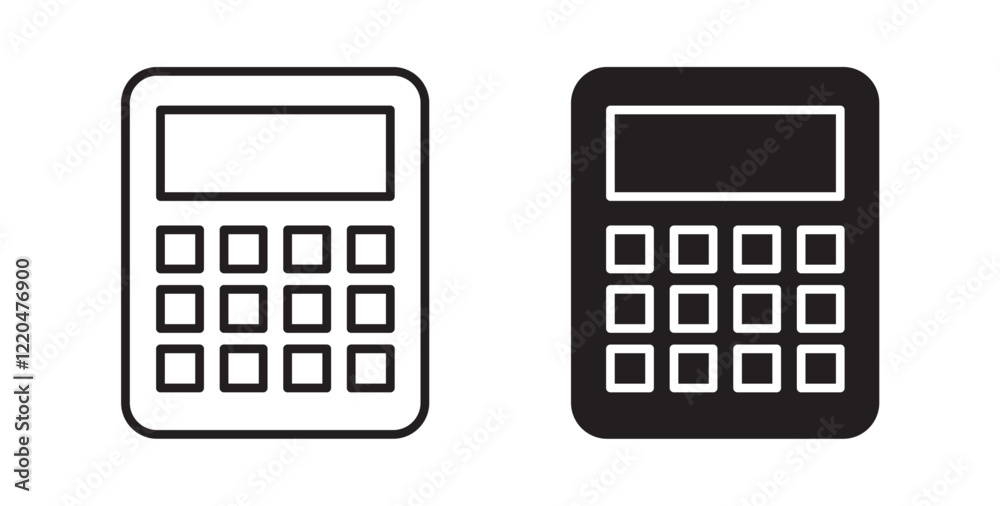Calculator icons pack for ui designs Stock Vector | Adobe Stock