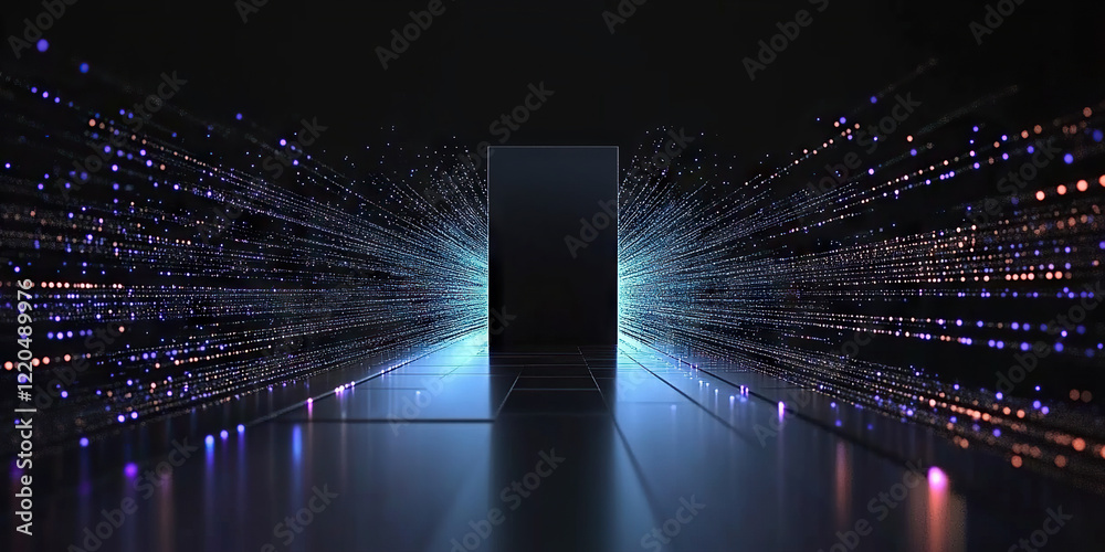Digital background perfect for tech processes, neural networks, artificial intelligence, data ...