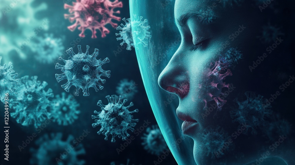 Microscopic disease-causing free radical particles that lurk in human immunity, attacking the ...