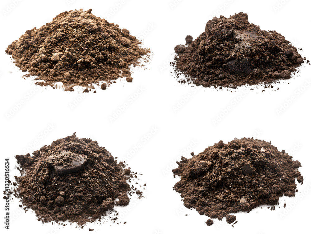 Four Different Types Of Soil Textures Transparent Background, PNG Stock ...