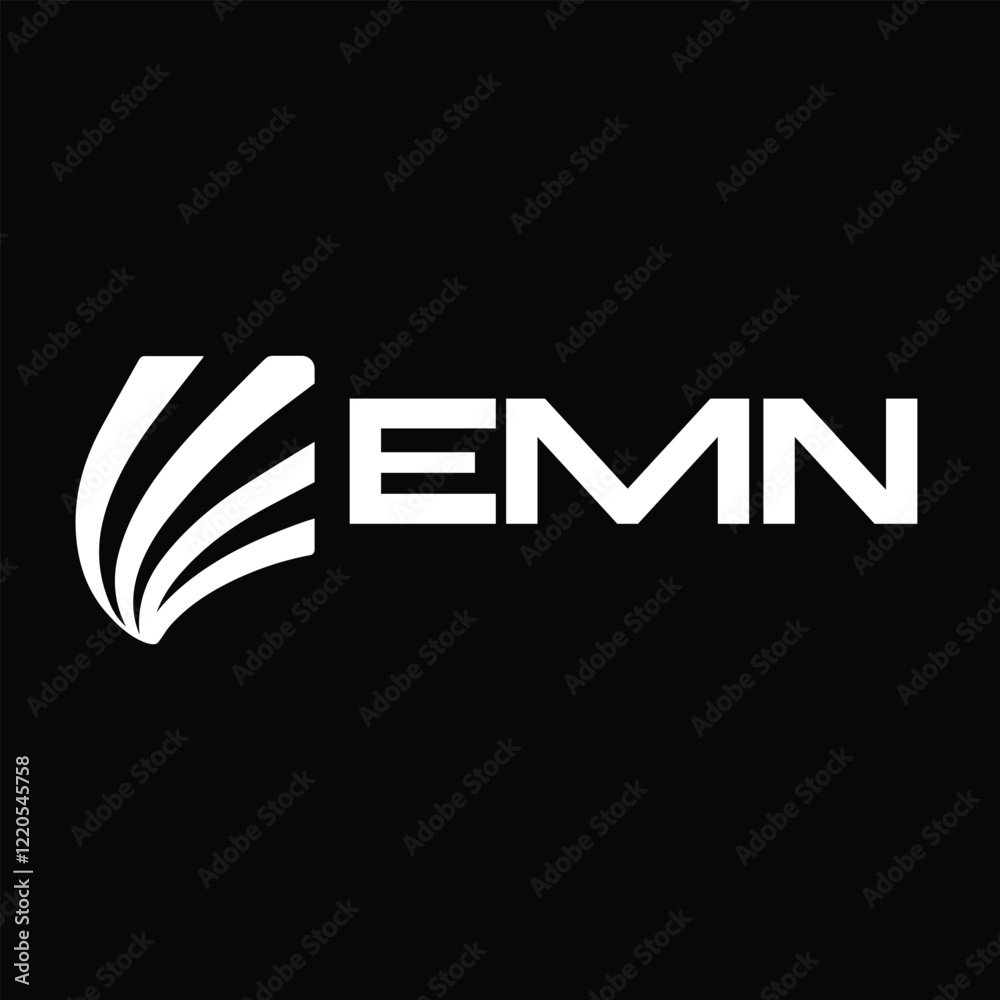 EMN letter technology logo design on black background. EMN creative ...