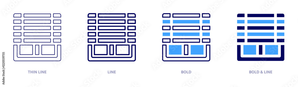Shade icon in 4 different styles. Thin Line, Line, Bold, and Bold Line ...