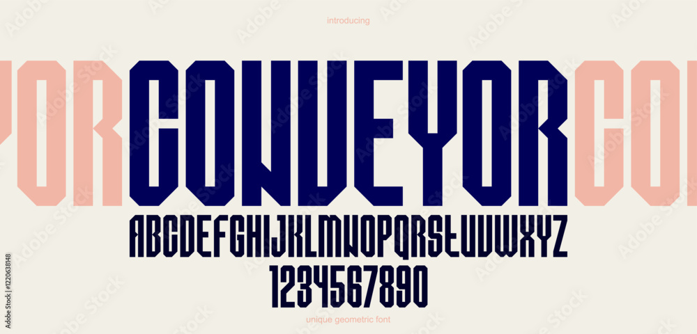 Urban massive condensed geometric font for logos and emblems, tall ...