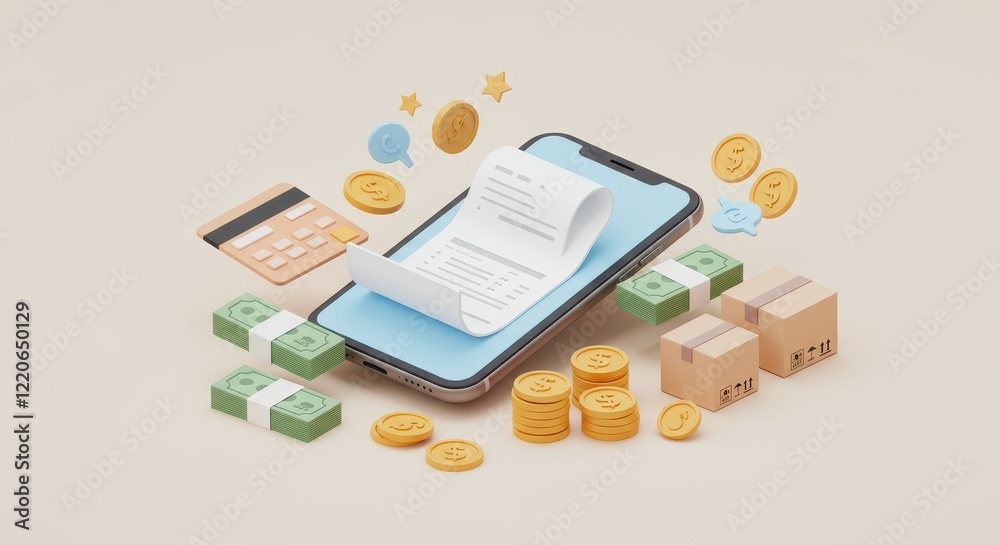 Digital Payment Processing Financial Technology Conceptual Illustration ...