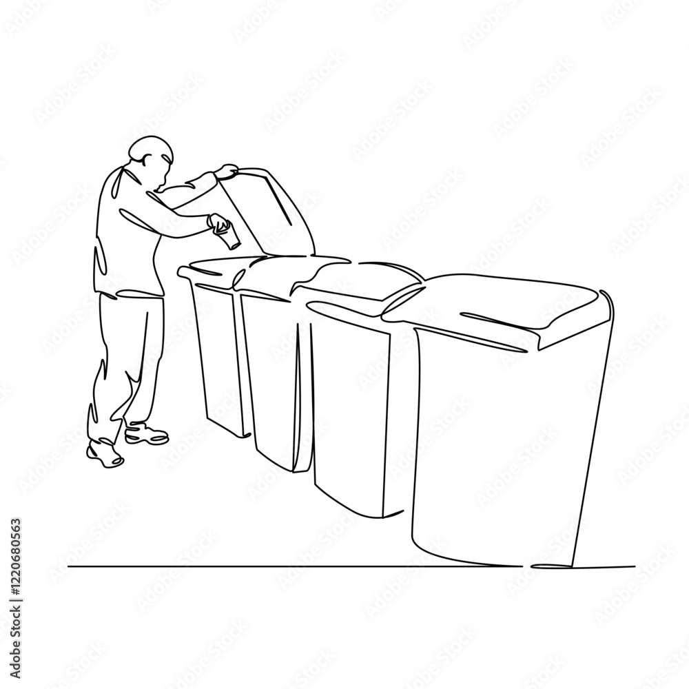 One continuous single drawing line art flat doodle person, throwing ...