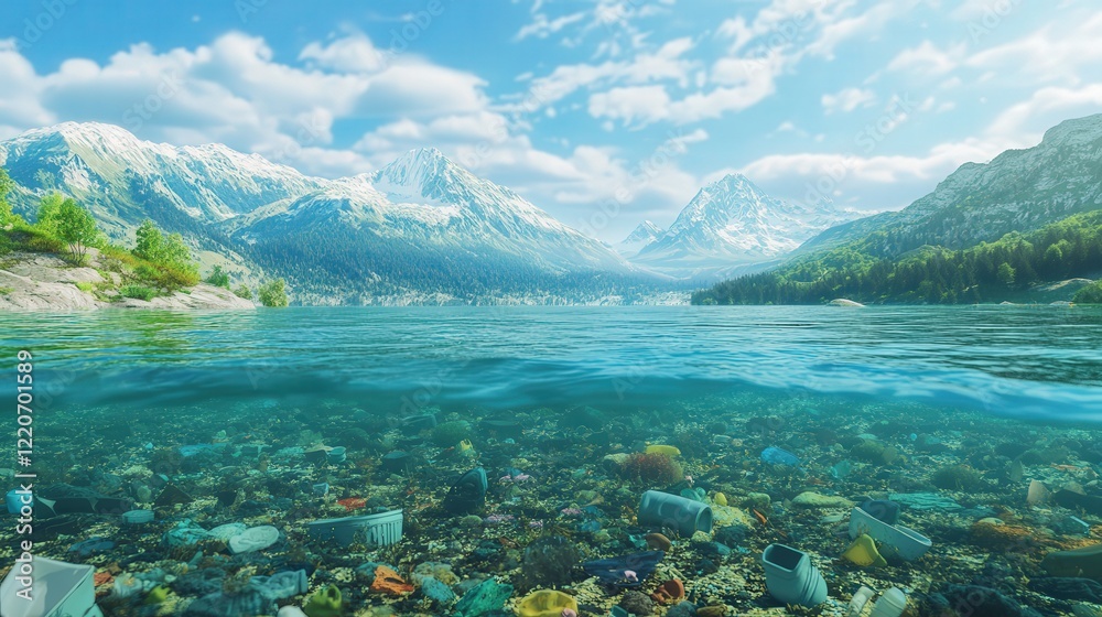 microplastic generation in freshwater lakes, illustrating how plastic ...