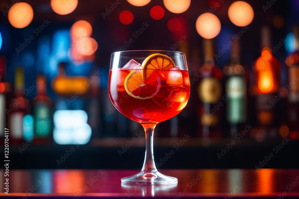Cocktail Negroni with gin, campari martini rosso and orange. negroni ...