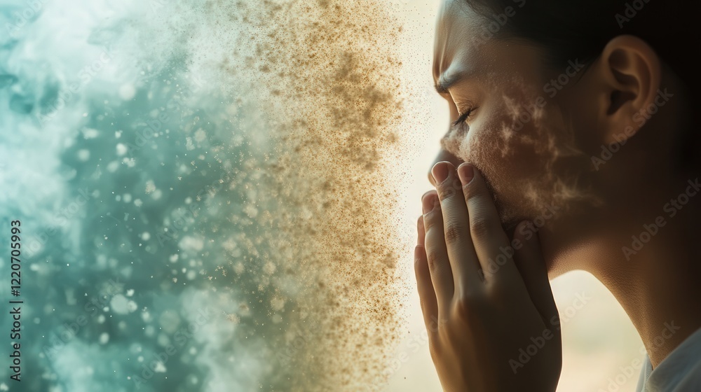 visual comparison of clean air and air filled with fine dust particles ...