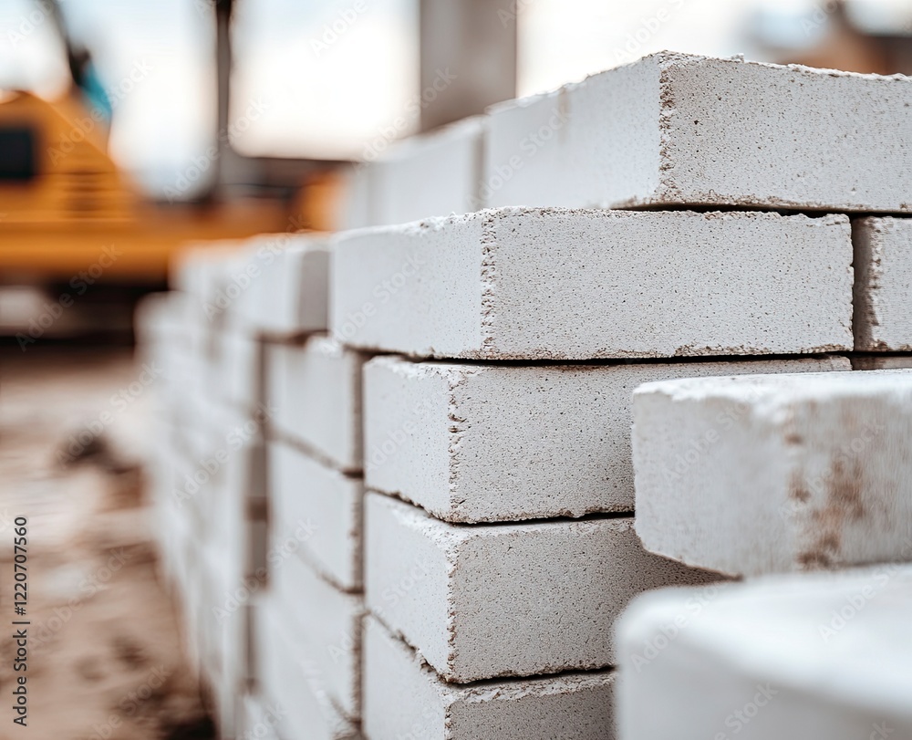 White bricks stacked on top of each other, close-up view of white brick ...
