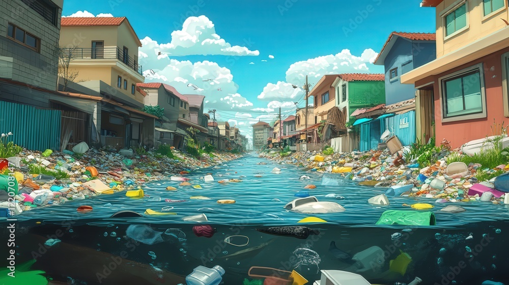 visual of microplastics in urban runoff and their role in contaminating ...