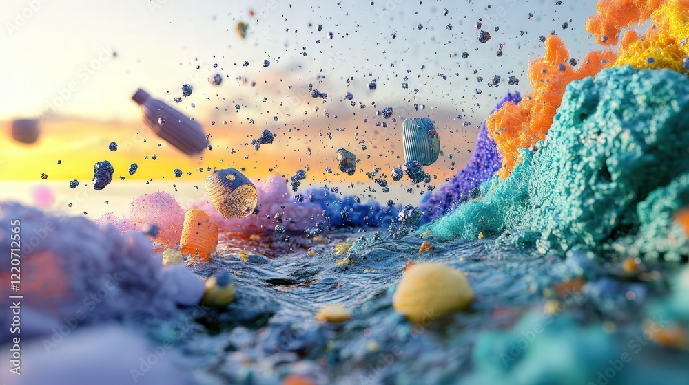 breakdown of plastic products into microplastics in the environment ...