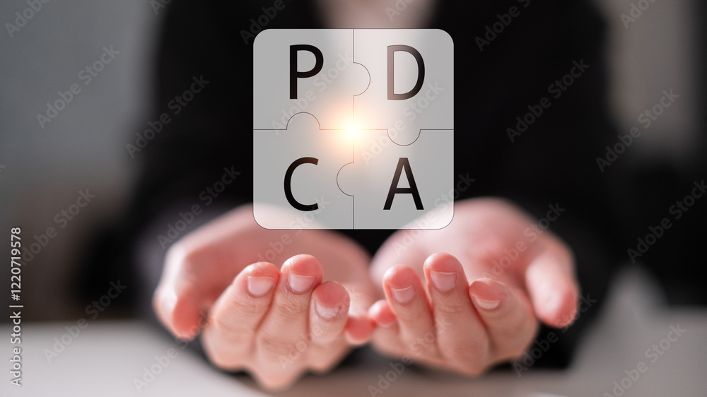 PDCA Plan do check act cycle diagram flow model process management ...