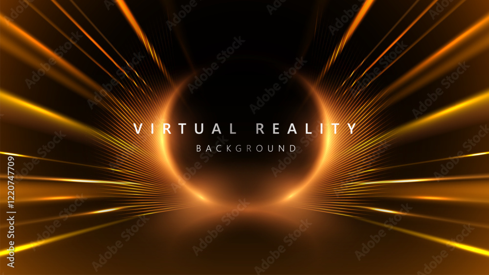 Virtual Reality VR background with zoom effect. Illustration of ...