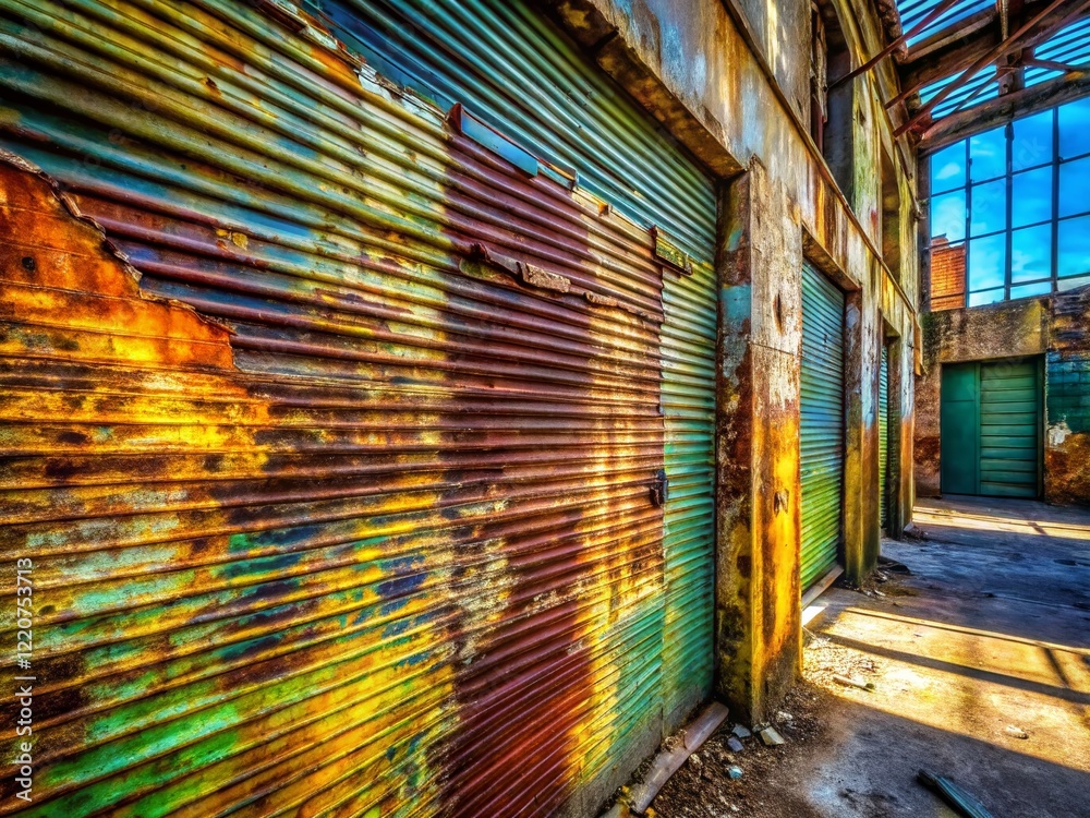 Grunge Urban Exploration: Corrugated Metal Texture, Decaying Industrial ...