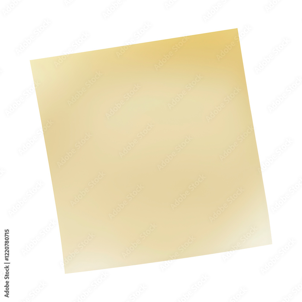 Yellow post it note in a white or transparent background, colorful ...