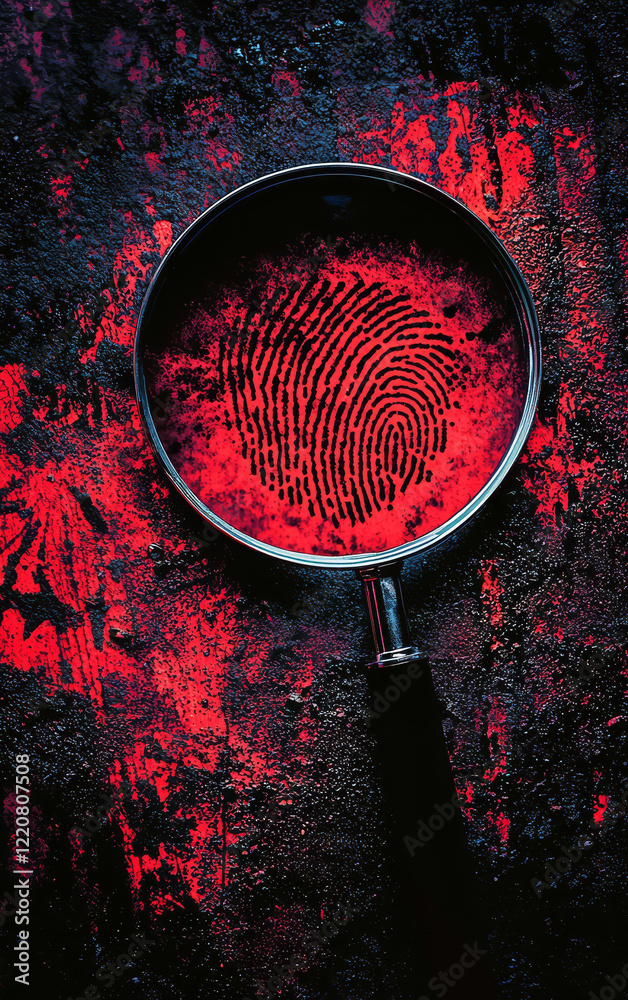 Forensic Investigation: A magnifying glass meticulously examines a ...