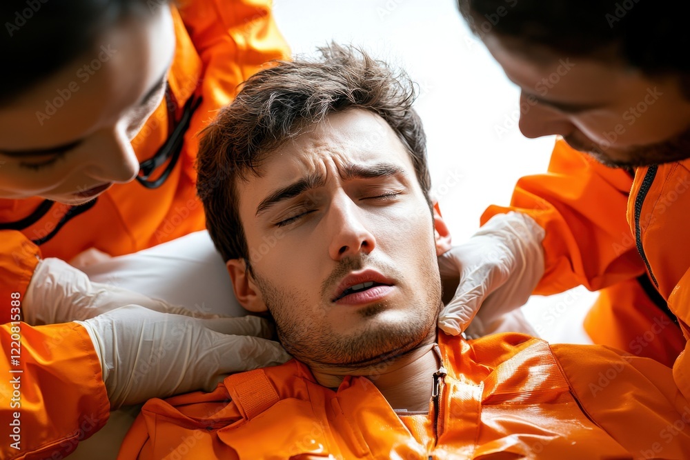 Dramatic Realistic Image Urgent Medical Emergency, Paramedics ...